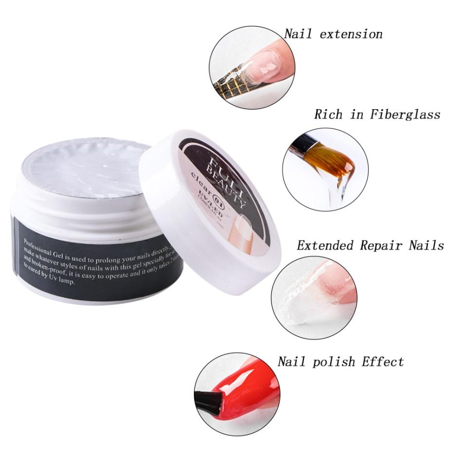 Buy 15ML Nail Extension Gel Pink White Clear Nail Builder UV Gel Nails ...