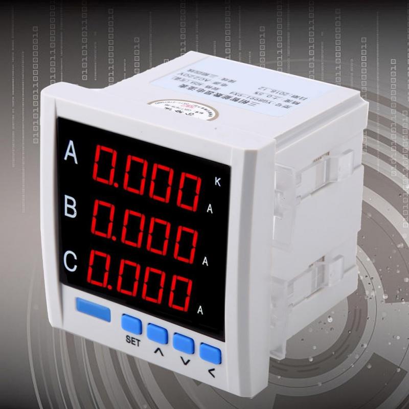 Digital Intelligent Display Three Phase Programmable AC Ammeter (White ...