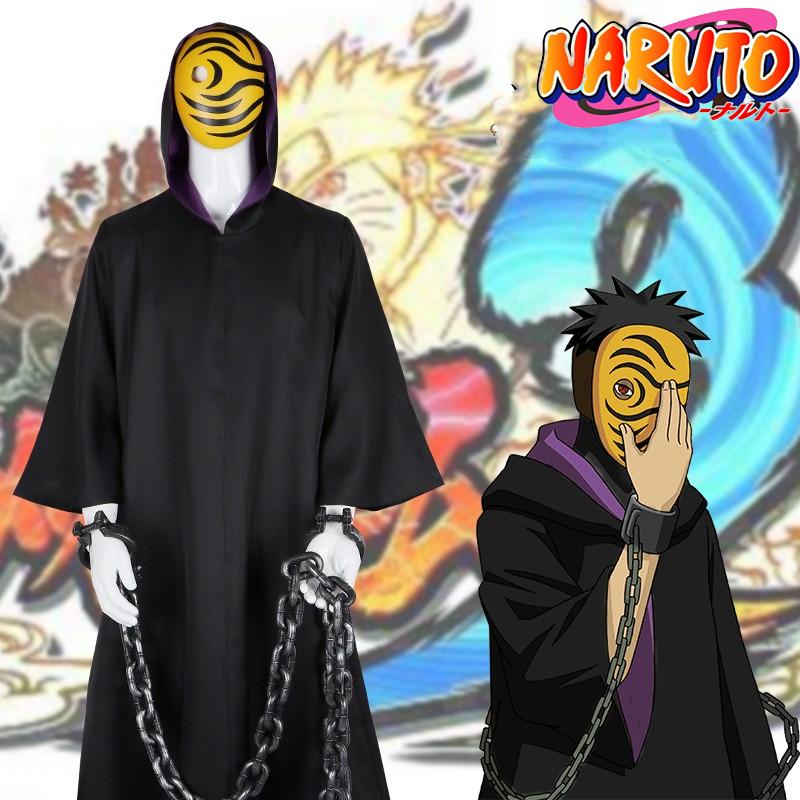 Tobi Akatsuki Uchiha Obito Robe Cloak Mask Cosplay Costume Halloween ...