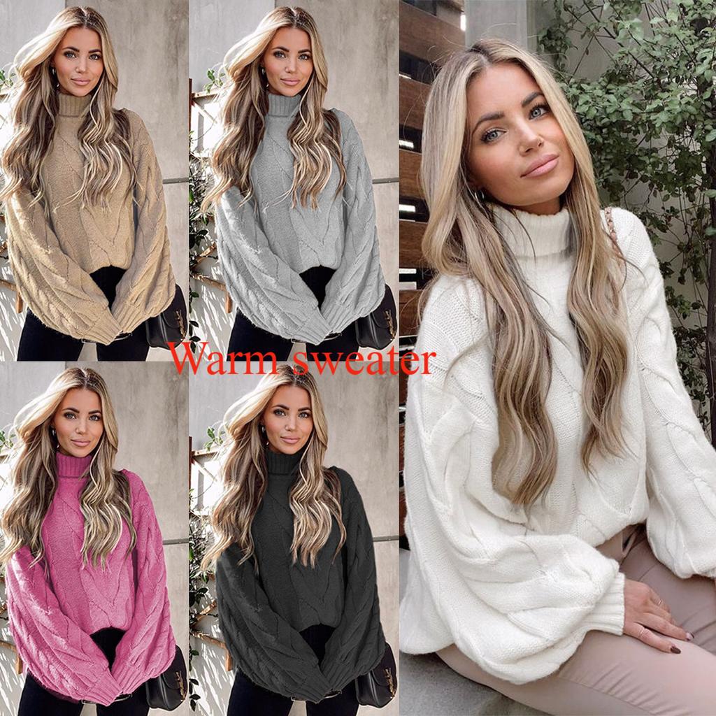 Buy 2022Winter Women's Clothes Flared Sleeves Pullover Sweater European ...