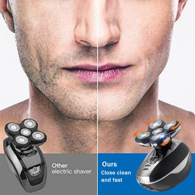 Buy 5 Heads Electric Shaver Men Head Polish Hair Trimmer USB ...