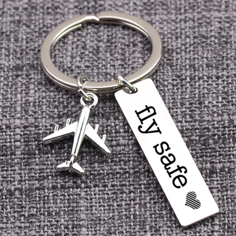 Buy Pilot Gift Fly Safe Keychain Traveling Keychain Flight Attendant ...