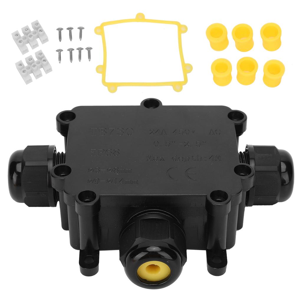 Buy Waterproof Junction Box 3 Way Outdoor Electrical Cable Connector ...