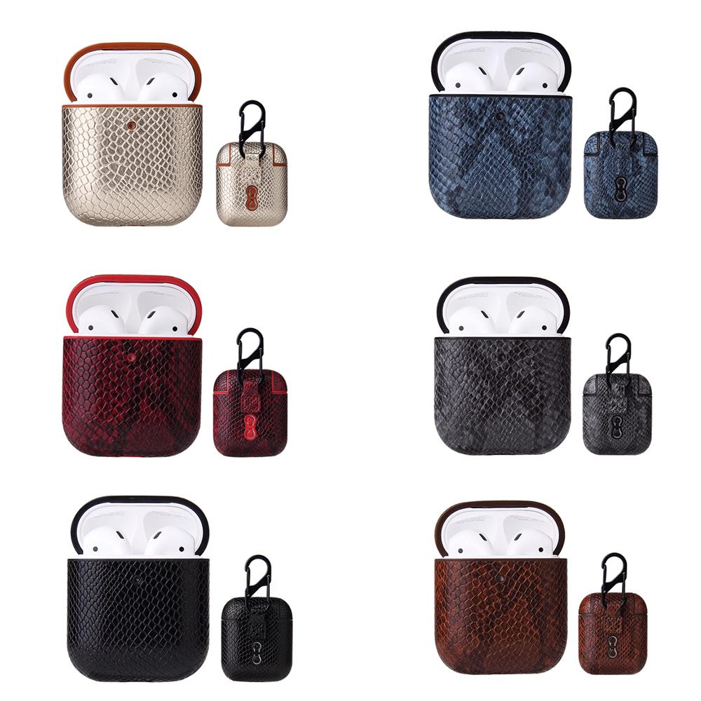 Buy Luxury AirPods Case Leather Protective Cover Skin With Hook For ...