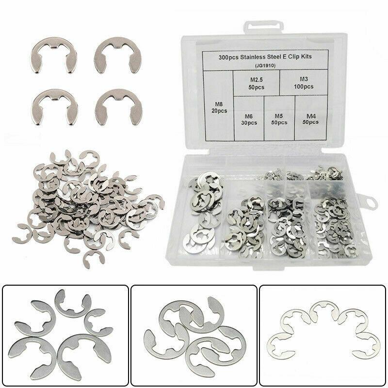 Buy Mayitr 300Pcs Stainless Steel Circlip Cir Clip E C Clips In Plastic ...