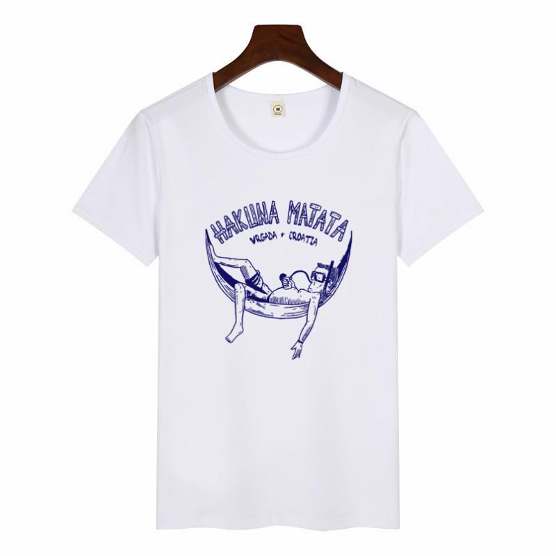Buy Summer Hakuna Matata Print T-shirt Women's Harajuku Kawaii at ...