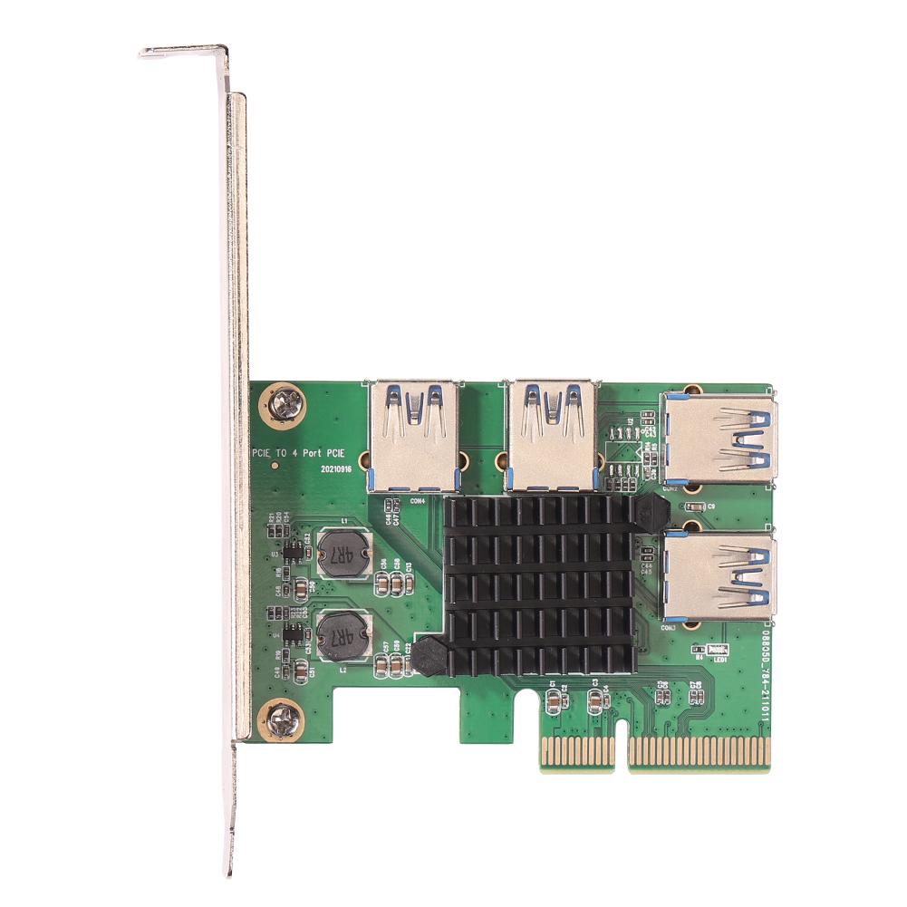 💰Kaufe PCI Express Riserkarte 1 bis 4 16X PCIe Riser PCI-E 4X auf 4 USB ...