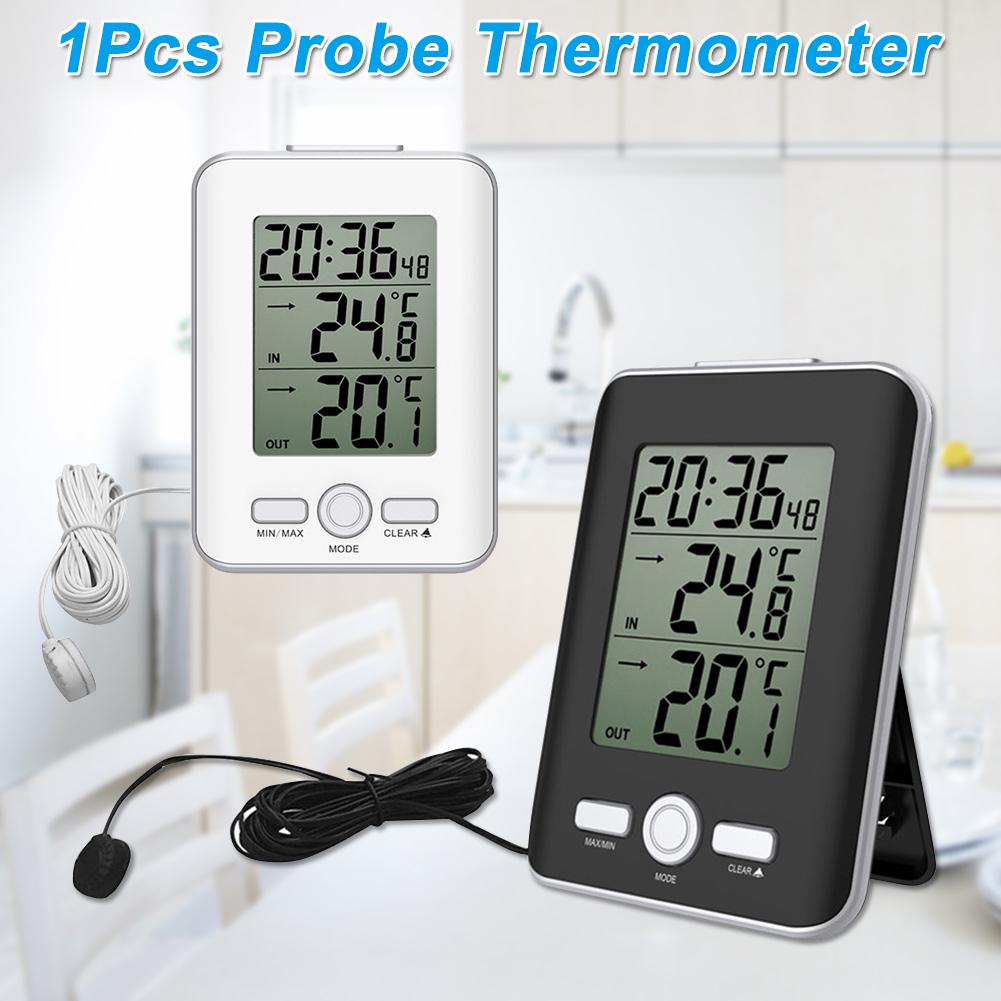 Thermometer Clock Outdoor Alarm Temperature Digital Snooze LCD Indoor ...