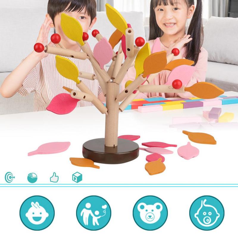 Wood Building Blocks Tree Set DIY Puzzle 3D Wooden Assembled Toys uygun ...
