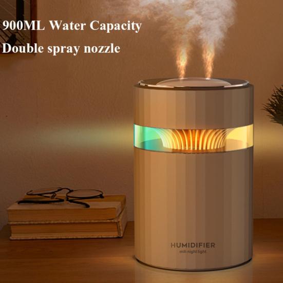900ml USB Dual Spray Seven Dazzle Colors Home Humidifier Mist Maker with Light – the best ...