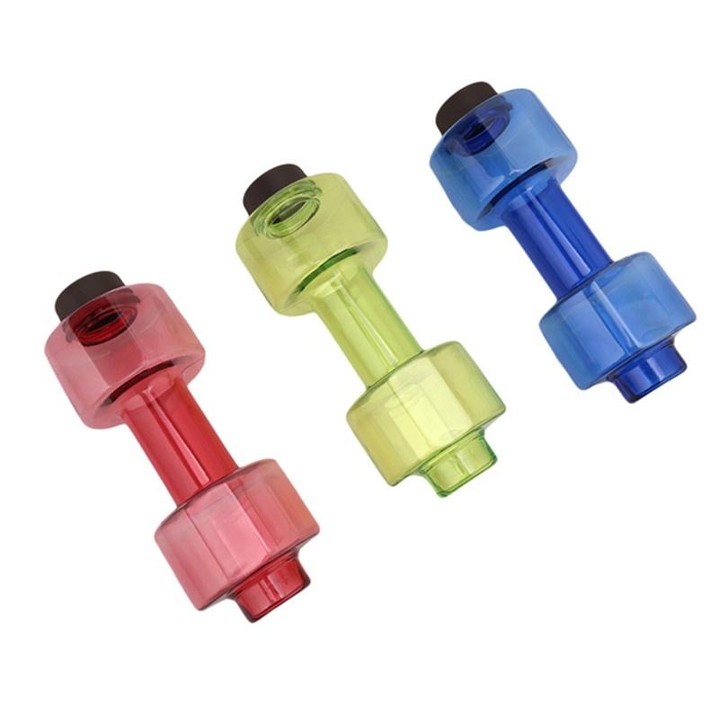 Buy Personalized Dumbbell Cup Fitness Water Bottle Plastic Cup Sealed ...