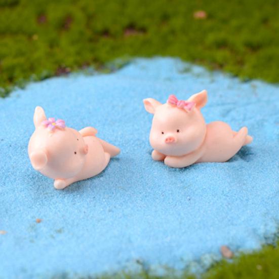 Cheap Pig Figurine Polished Resin Pig Realistic Casting Micro Landscape ...