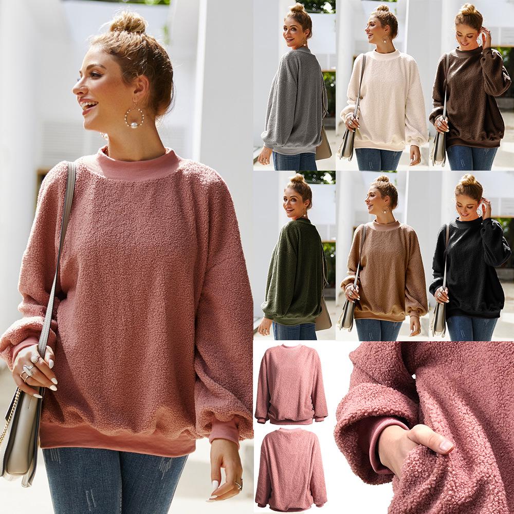 Buy Autumn and Winter Solid Color Sweater Women's Pullover Round Neck ...