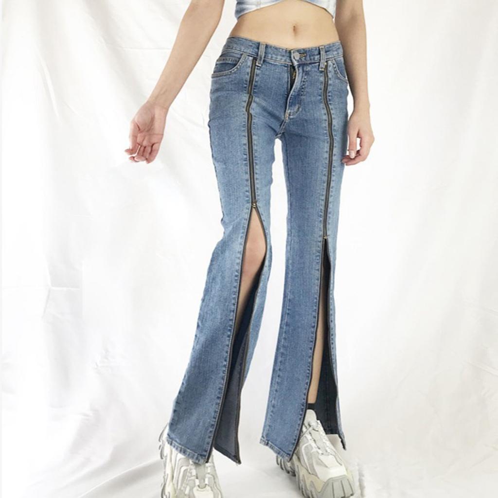 Buy Women's Urban Fashion High Waist Long Zipper Pocket Loose Wide Leg ...