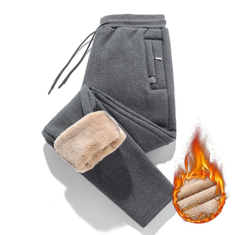 Winter Pants Fur Lined Joggers Thick Sweatpants Drawstring Trousers ...
