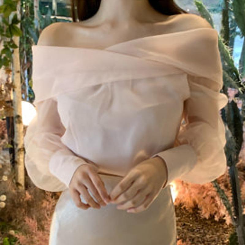 Buy Women's Summer Fashion Casual Solid Transparent Mesh Long Sleeve ...