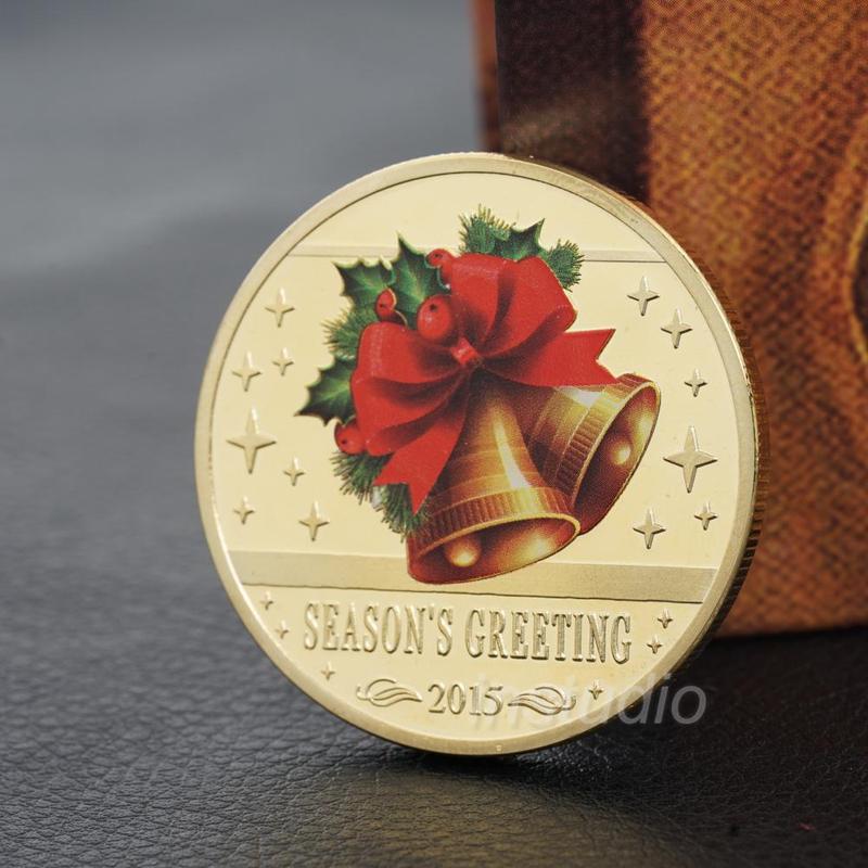 Christmas bells plated gold and silver commemorative coins uygun ...