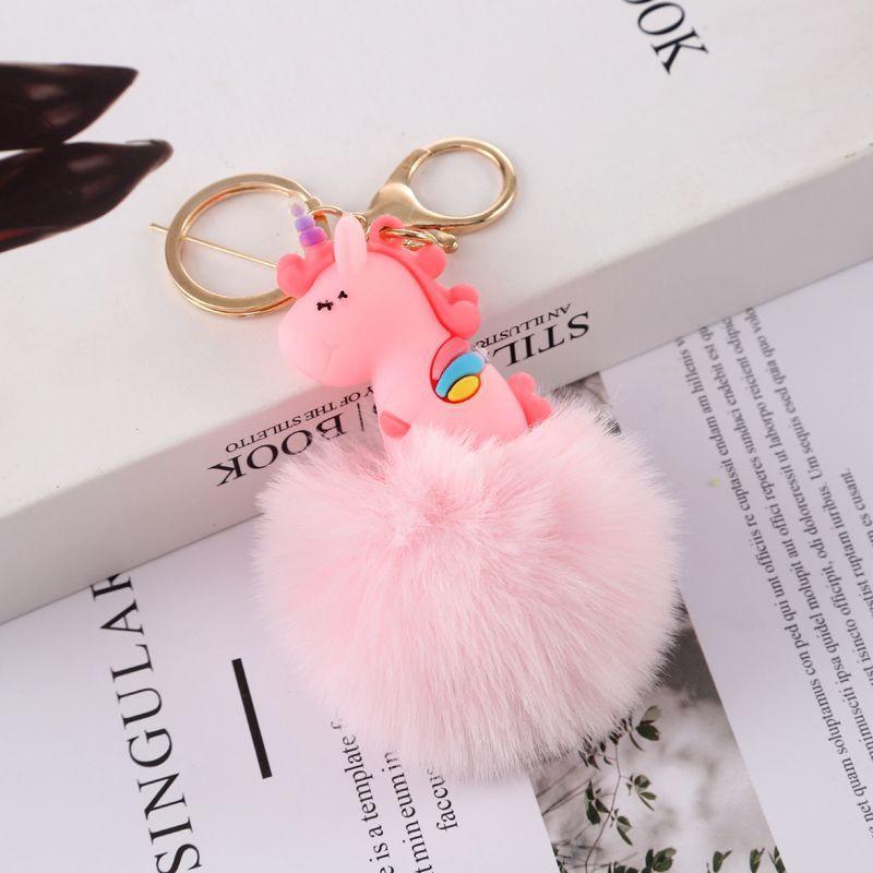 (Mp6)Ball Keychain Faux Fuzzy Charm For Women & Girls Soft Ball Bag ...