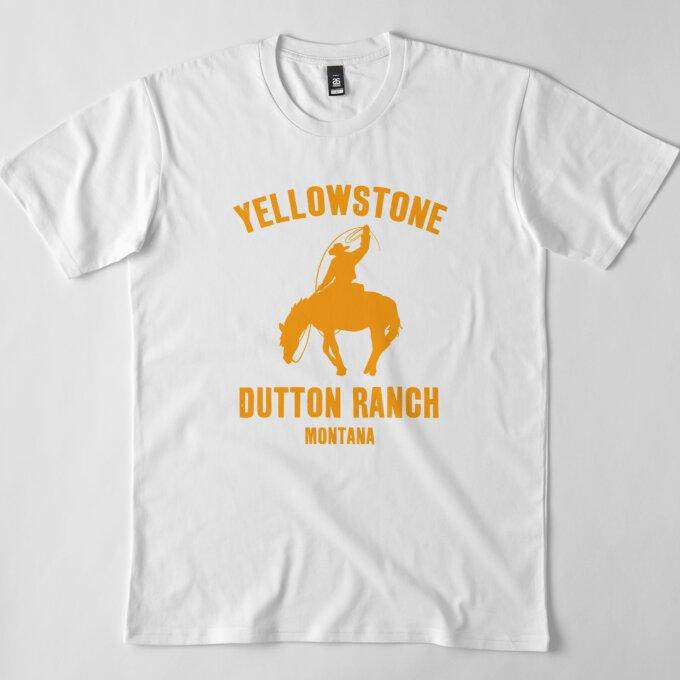 Buy Men Premium Cotton T-Shirt Yellowstone Dutton Ranch Montana Print ...
