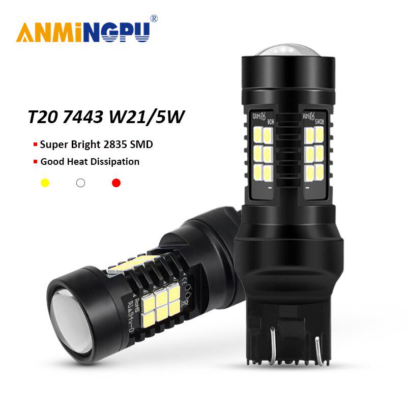 Buy ANMINGPU 2x Led T20 7443 W215W 7440 WY21W W21W 2835SMD 3156 Led P27W 3157 P27/7W Brake ...