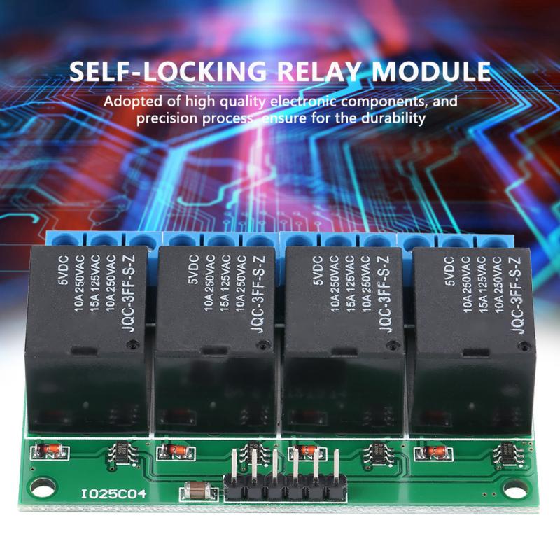 Buy 4 Channel 5V Flip-Flop Relay Bistable Self-Locking Low Pulse Trigger Module at affordable ...