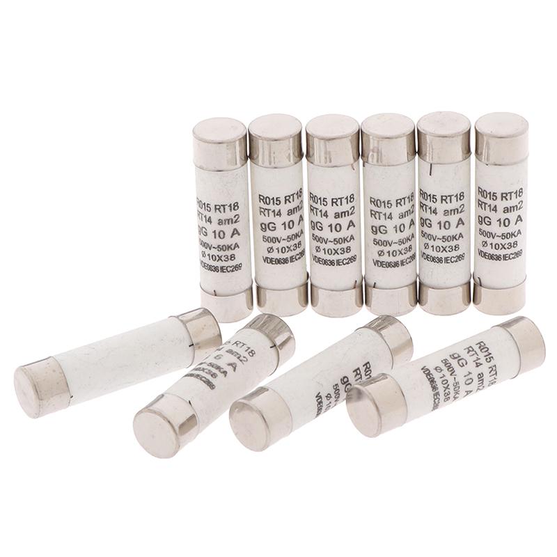 Buy 10Pcs Fast Blow Ceramic Fuse 10X38Mm Fuse R015 10A 500V at ...