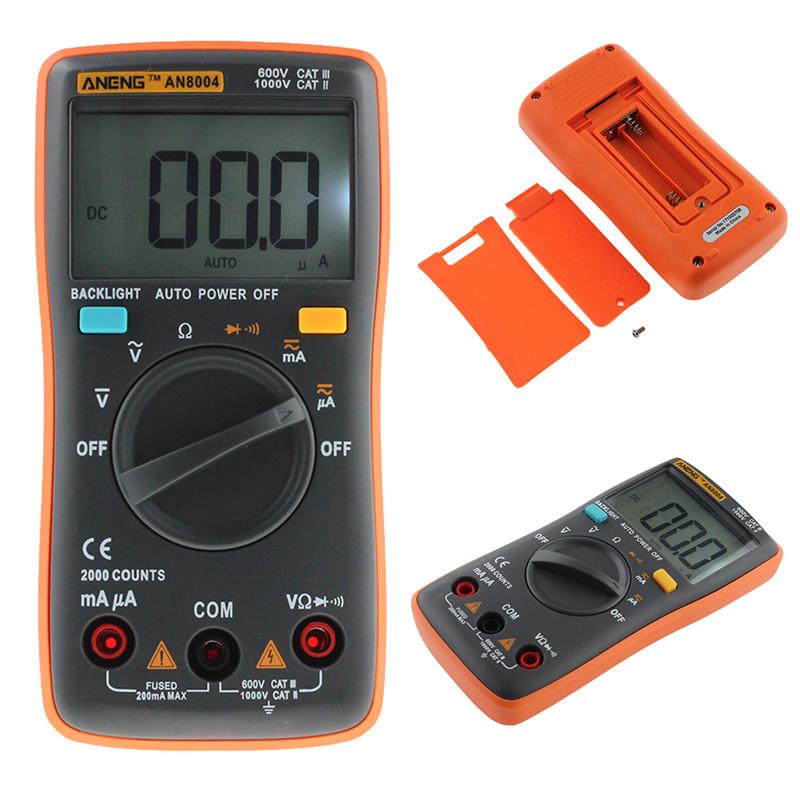 Buy AN8004 Digital Multimeter Backlight 1999 Counts Ammeter Voltmeter ...