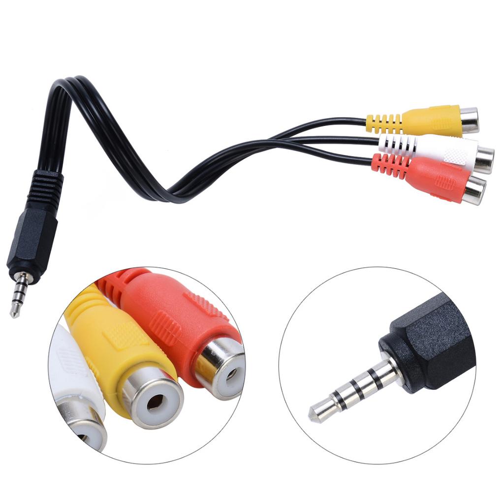 Buy Maijiabao 3.5mm Mini Aux Male Stereo Right to 3 RCA Female Audio ...