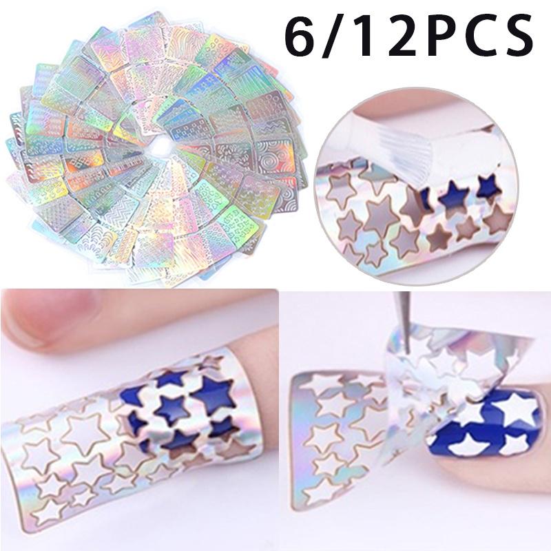 6/12 Nail Art Nail Vinyl Nail Mold Sticker Set Nail Art Sticker ...