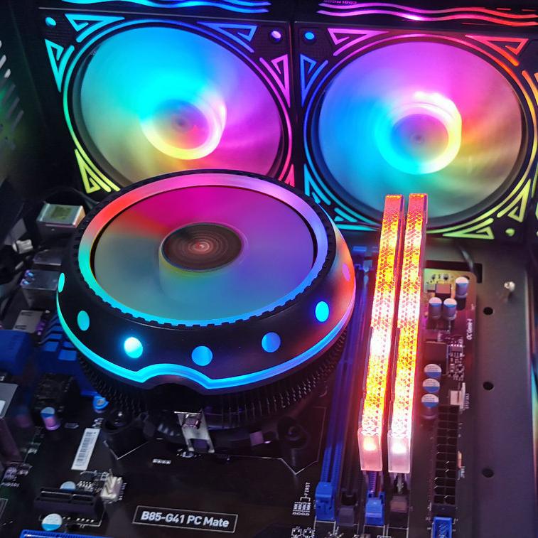 💰Koop Efficient Cooling CPU Cooler Fan 3pin PC Computer Case LED Silent ...