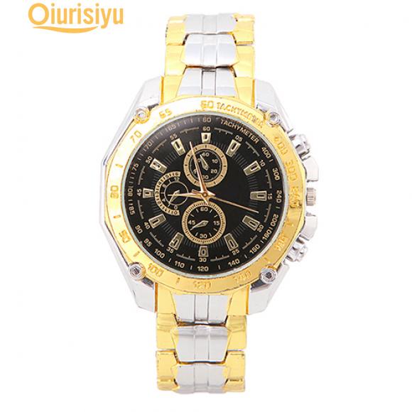 Buy Men's Big Round Case Watch Alloy Band Quartz Wrist Watch Birthday ...