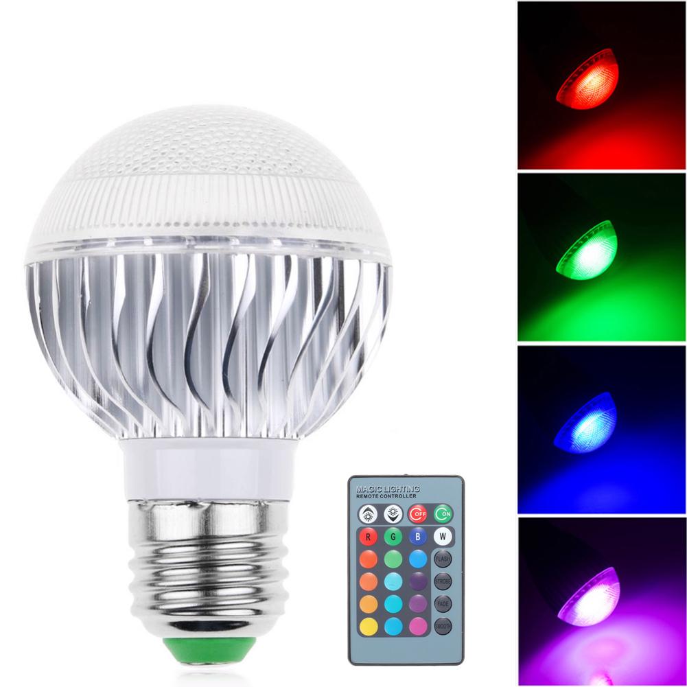Buy 16-Colors 5W 10W Dimmable Changing Light E27 E14 E26 RGB Bulb LED ...