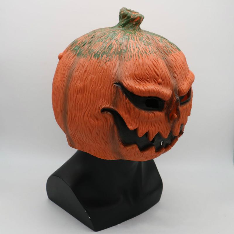 Halloween Pumpkin Mask Headgear Horror Funny Face Latex Dance Party ...