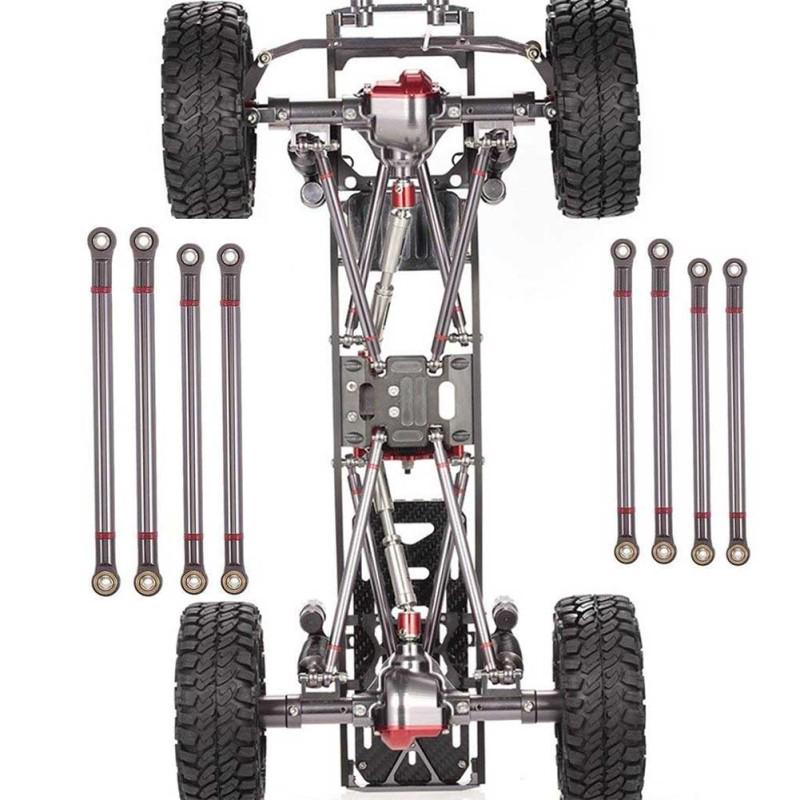 Buy 8PCS 313mm Aluminium Alloy Wheelbase Pull Rods for 1/10 Axial SCX10 ...