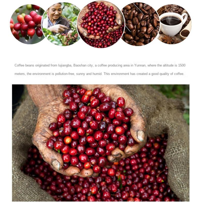 Cheap Coffee beans Yunnan small grain coffee Washed shallow roasting in ...