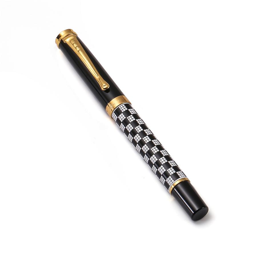 Luxury Cupid Venice Fountain pen Checker Spiral white Gold trim Fine ...
