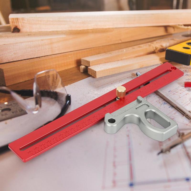 Buy Woodworking 45/90 Degree Angle Ruler Scribe Gauge Measuring Tool ...