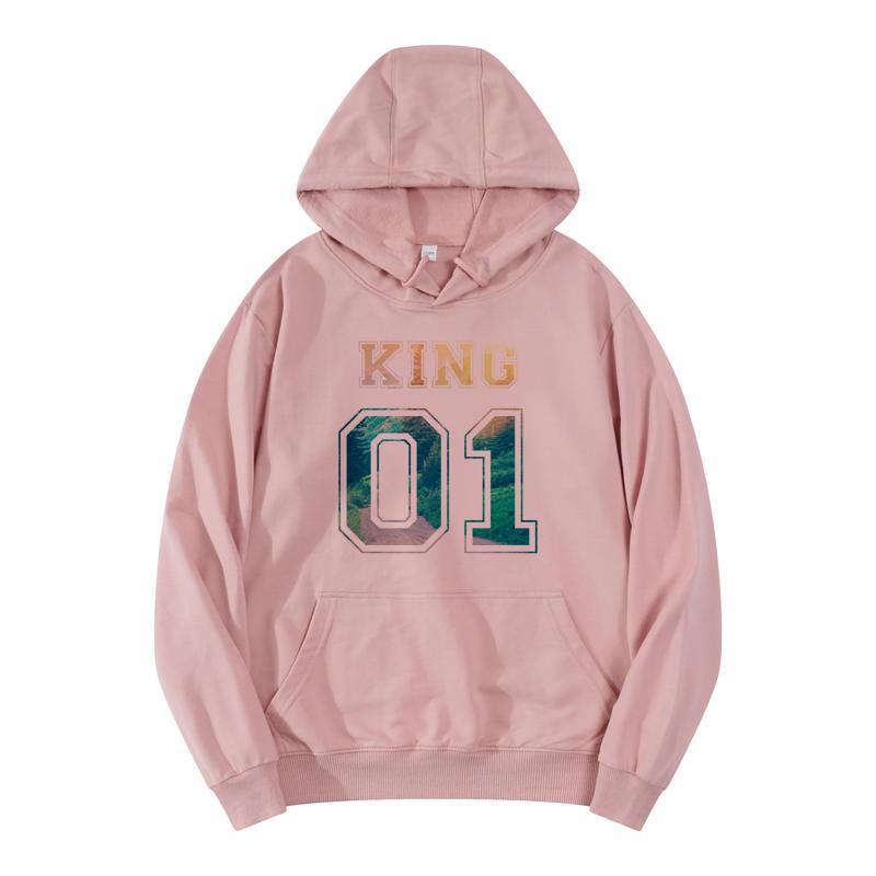 Buy Hoodie Yellow Light Green Light Pink Violet Hoodies King And Queen ...