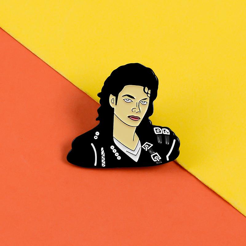 Buy Famous singer Michael Jackson Enamel pin clothes Badge souvenir ...