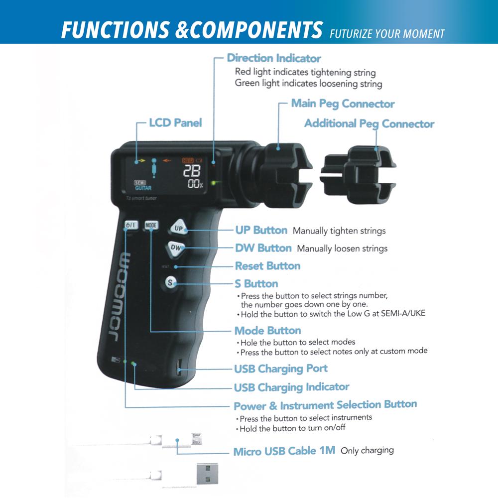 Satın alın Rechargeable Intelligence Tuners Automatic Guitar Tuning ...