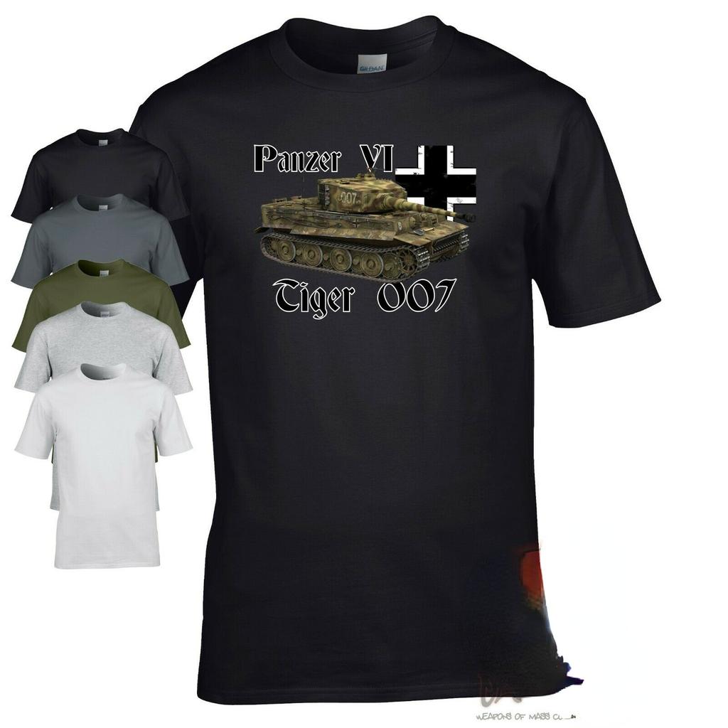 Buy Panzer 6 Tiger 007 Tank T-Shirt Ww2 German Military Men Tshirt ...