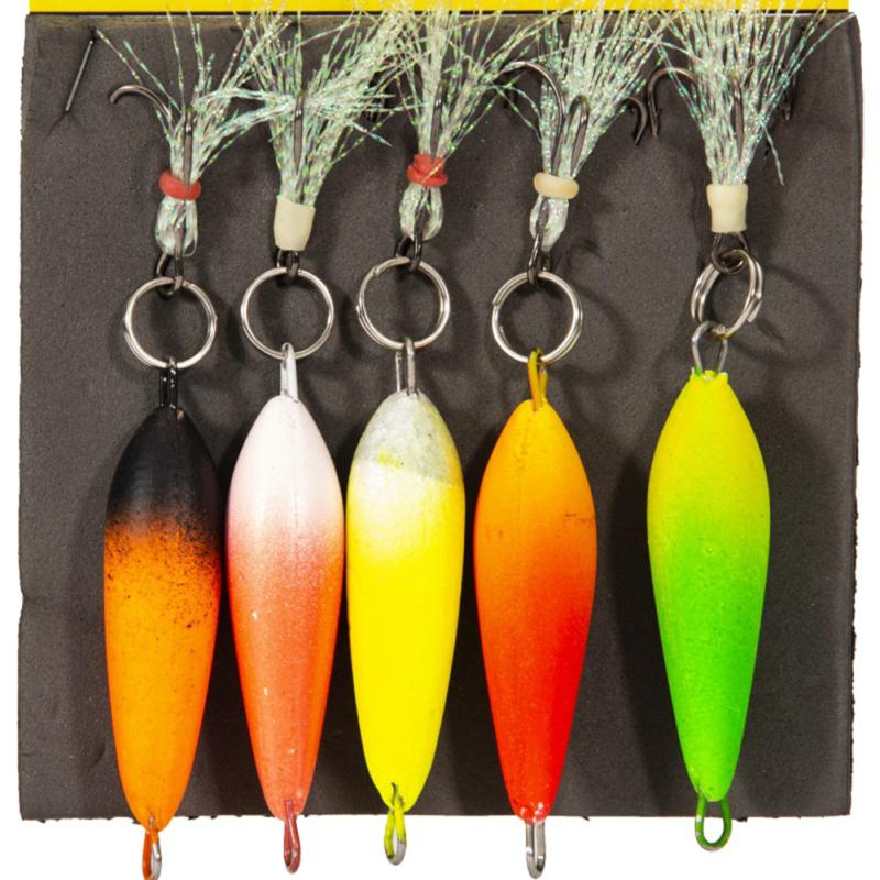 Buy 5pcs Ice Fishing Bait Hooks Winter Colored Floating Feather 3 ...