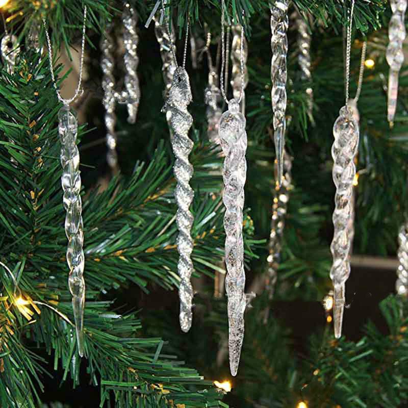 Buy 10 PC Transparent Simulation Ice Icicle Christmas Decorations X-mas ...