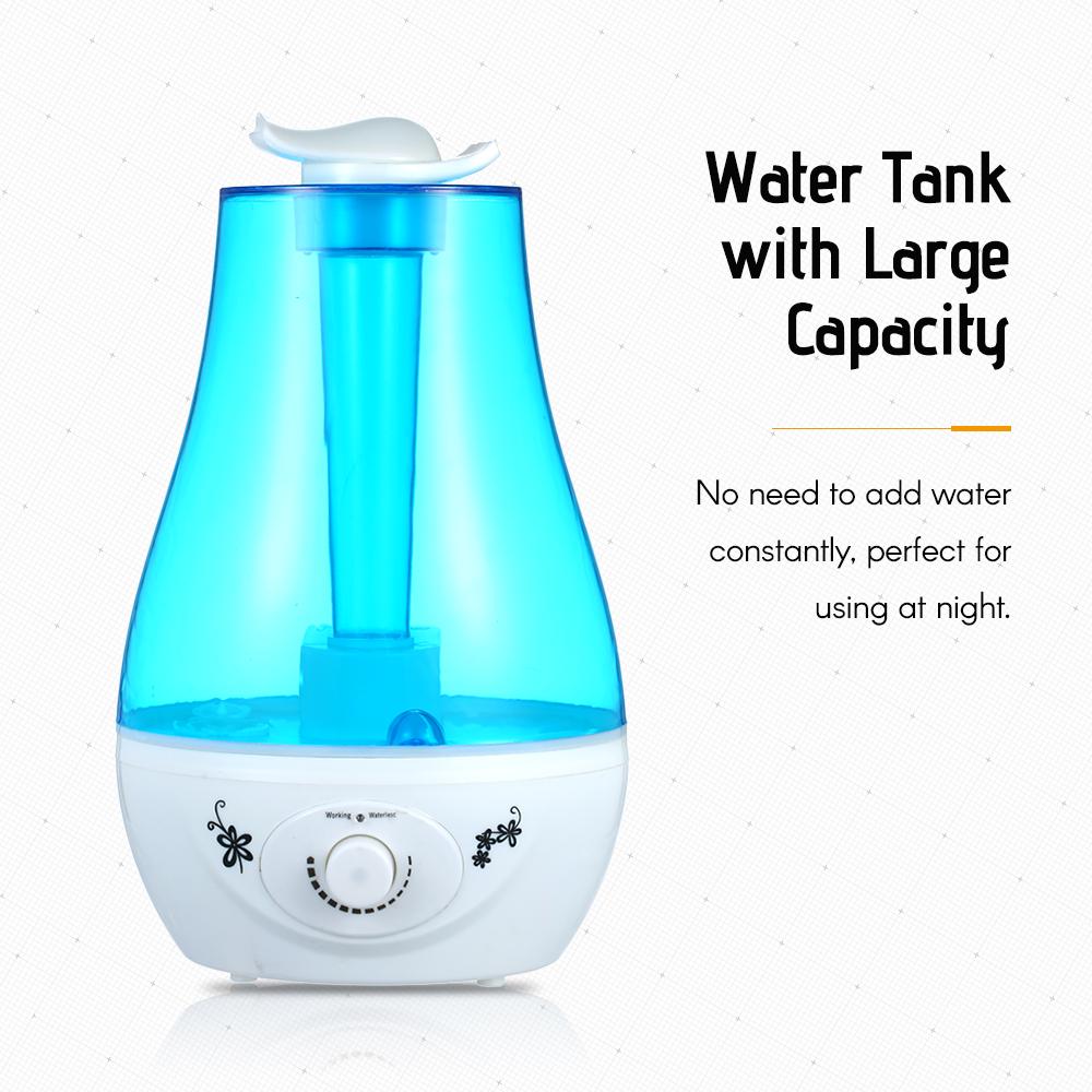Buy Cool Mist Humidifier Colorful Light 3L Capacity Water Tank Dual 360 ...