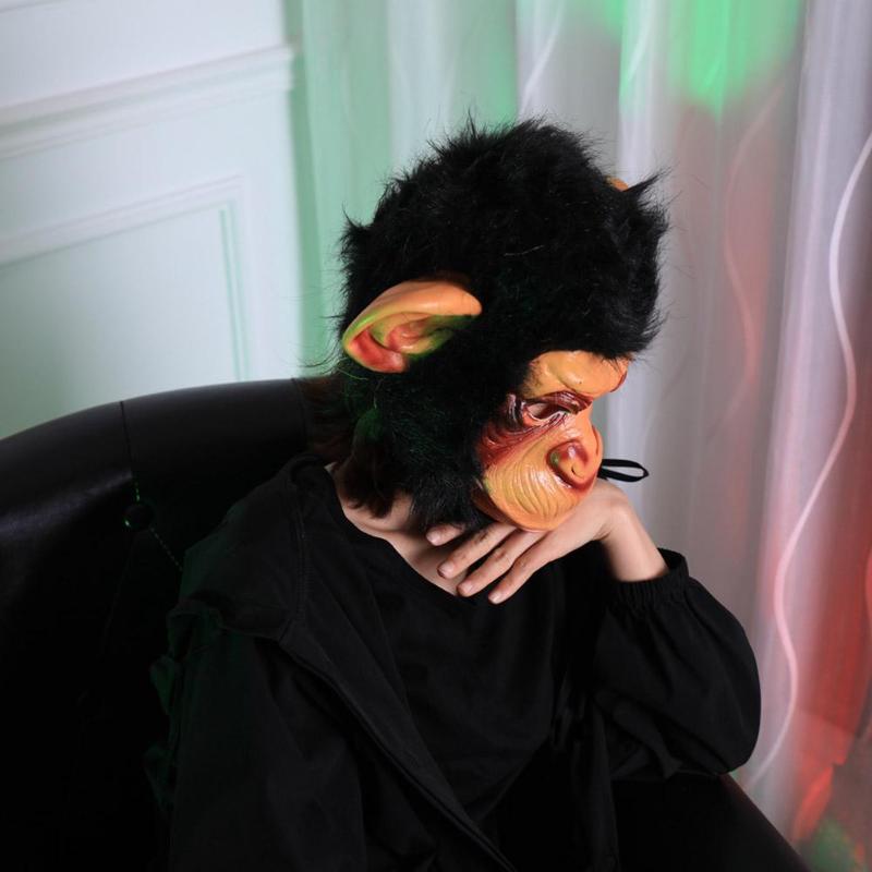Funny Halloween Monkey Mask Adult Cosplay Fancy Dress Props Full Face ...