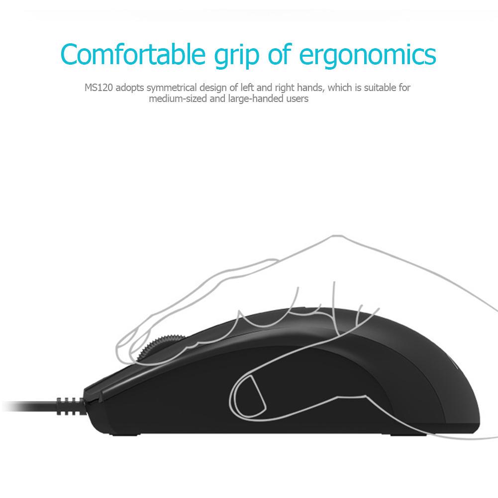 Buy AOC MS120 USB Wired Optical 3 Buttons 3 Gear 2400DPI Ergonomic ...
