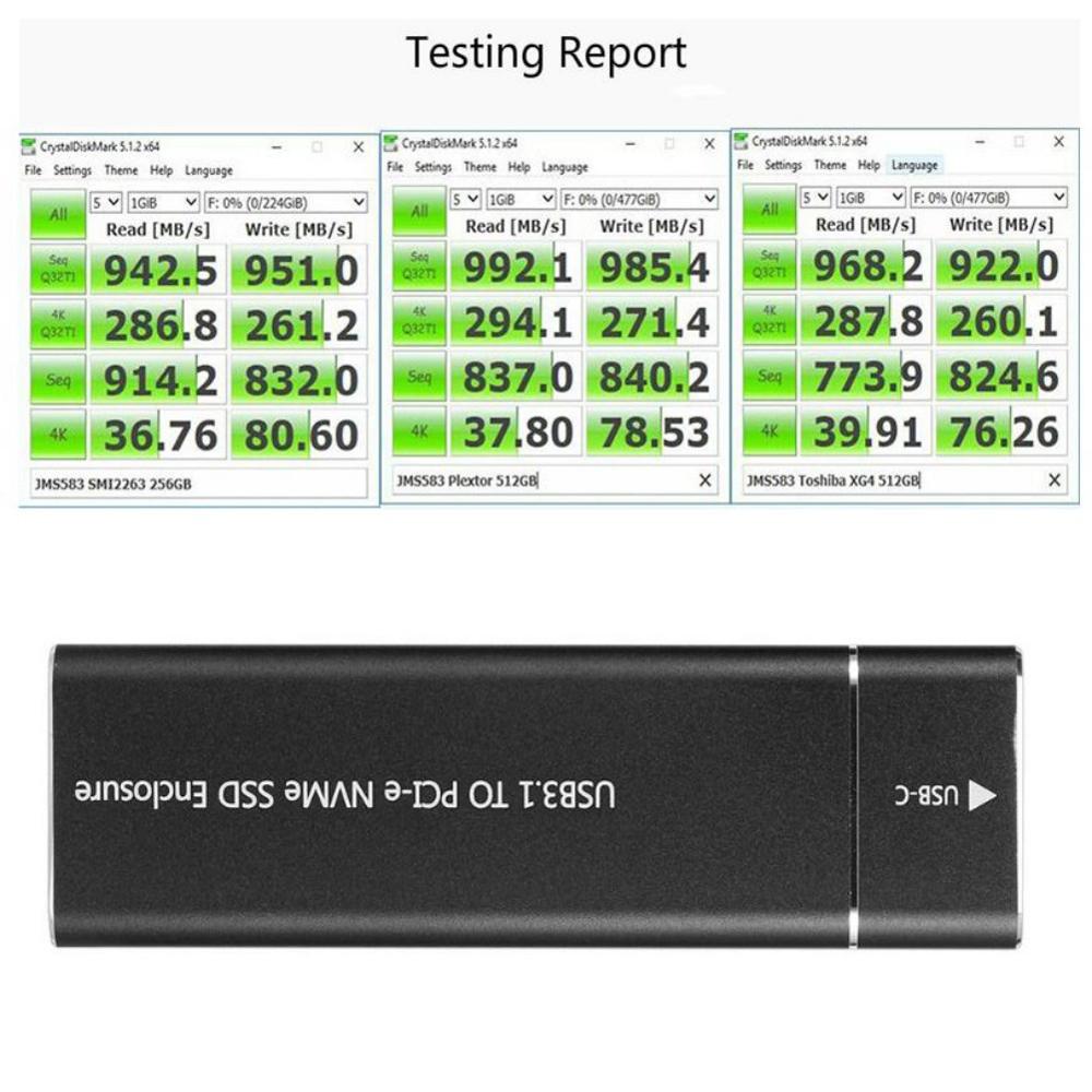 Buy QNINE NVME USB Enclosure, Based On JMS583 10 Gbps USB 3.1 Gen 2 To ...
