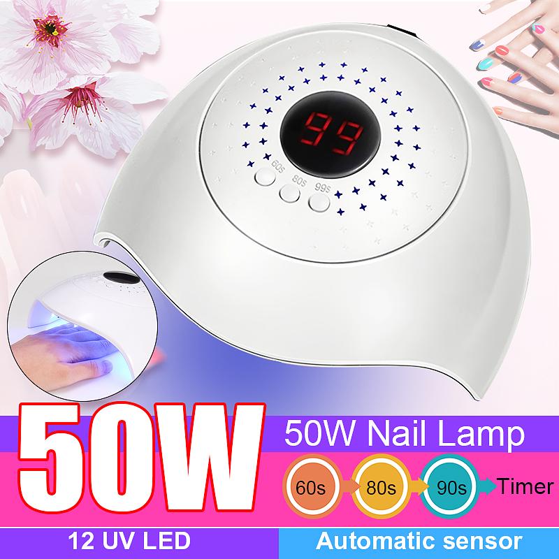 Buy 50W LED Nail Lamp Low Heat Nail Art USB UV Lamp Timing Nail Dryer ...