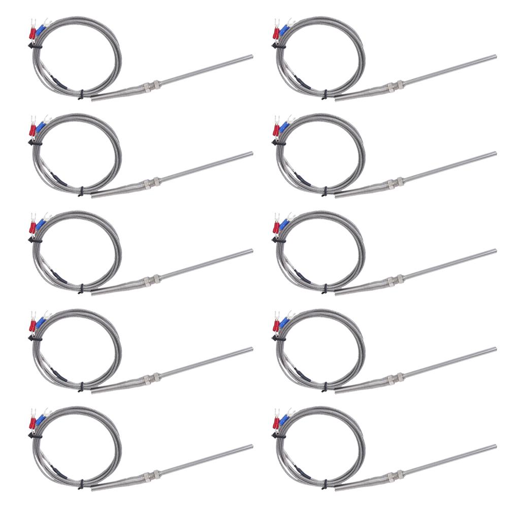 10Pcs 100mm Spade K Type Temperature Controller Thermocouple Sensor ...