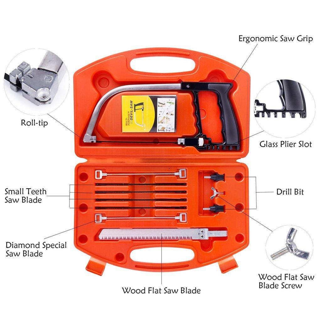 Hand Saw Set 14 In 1 Multi Purpose DIY Bow Saw Hacksaw Universal Saw ...